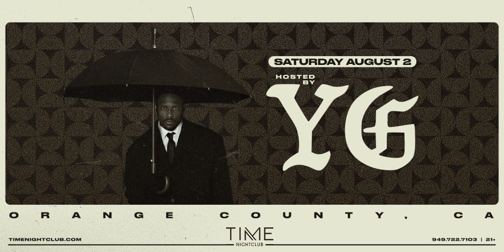 YG | Concerts Near Me | Live Music EDM Concert 2025-Aug 2 | TIME OC